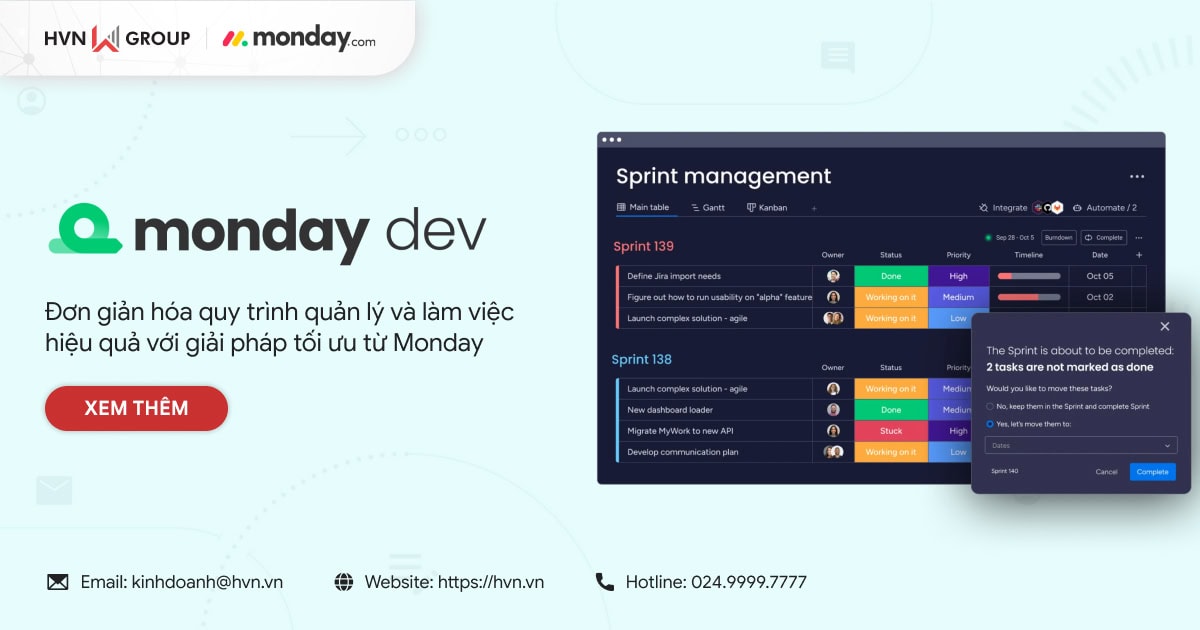 Ứng Dụng Monday Dev Chính Hãng - Hỗ Trợ 24/7 - HVN Group