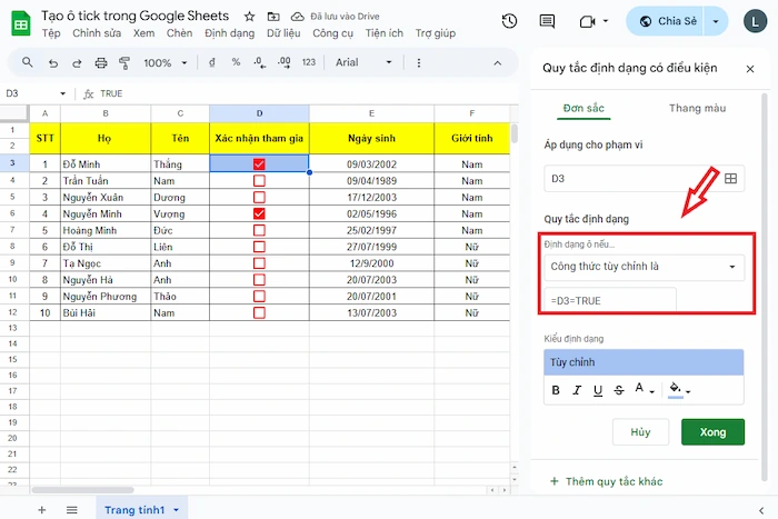 05 Cách Tạo Ô Tick Trong Google Sheets Nhanh, Đơn Giản
